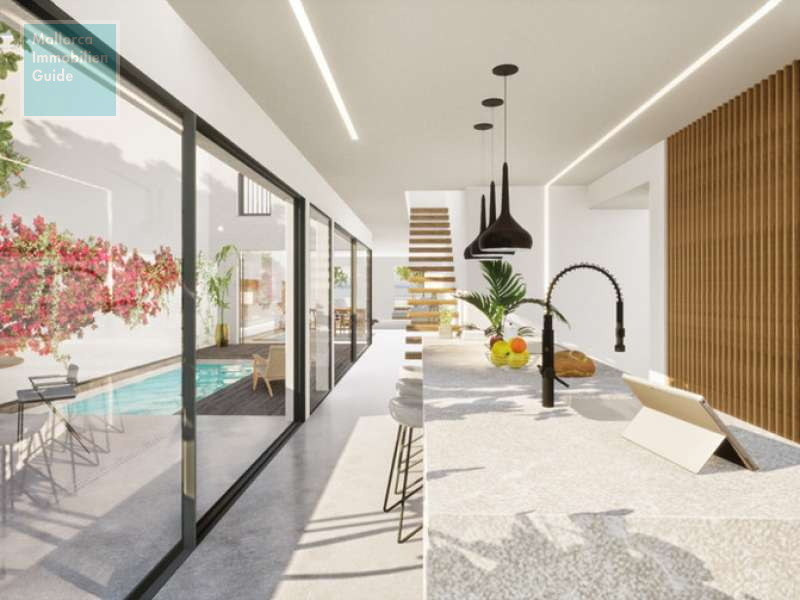 Es Molinar, Haus: Modernisiertes Triplex, mit Meerblick, Patio und Pool